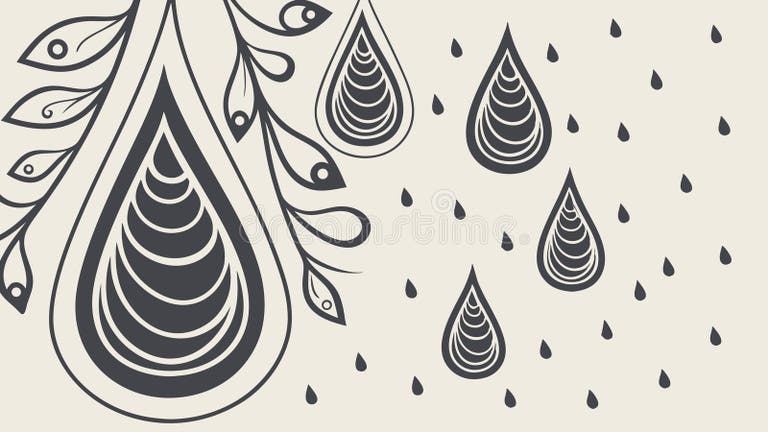 Abstract Water Drops or Teardrops Pattern, Vector Design Generative AI ...