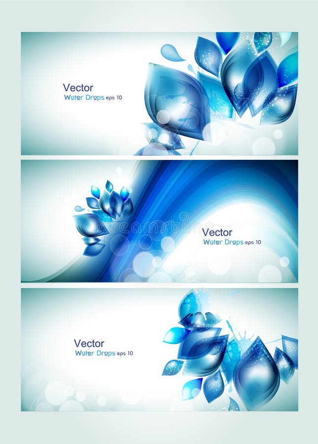 Abstract Water Headers with Splash Stock Vector - Illustration of ...