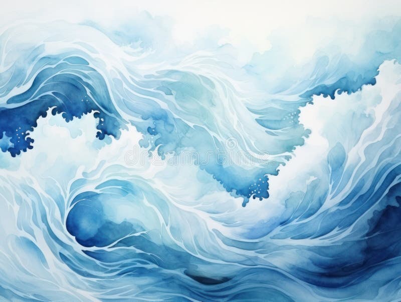 Abstract Water Ink Wave - AI Generated Stock Illustration ...