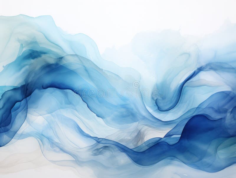 Abstract Water Ink Wave in Blue Colors - AI Generated Stock ...