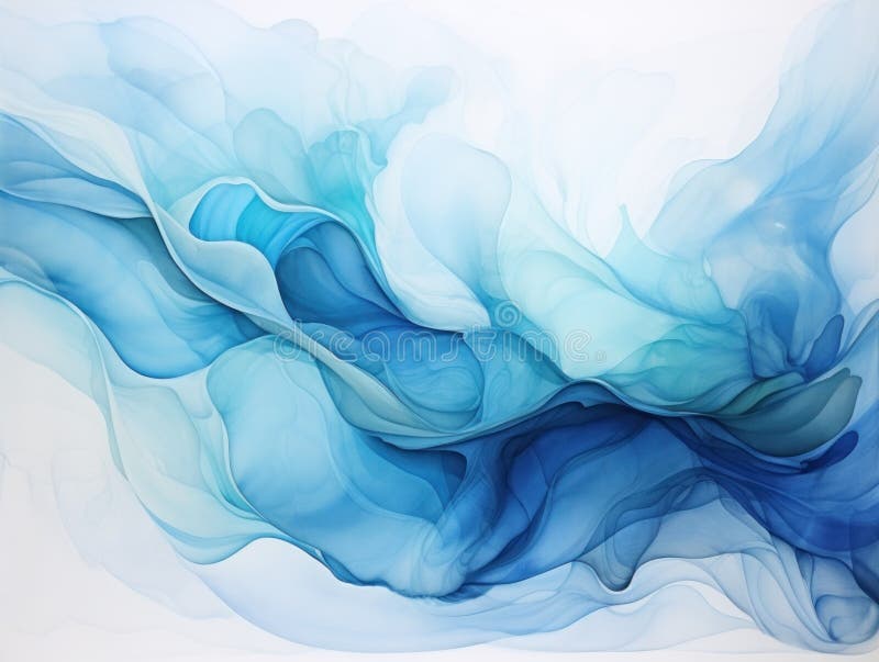 Abstract Water Ink Wave - AI Generated Stock Illustration ...