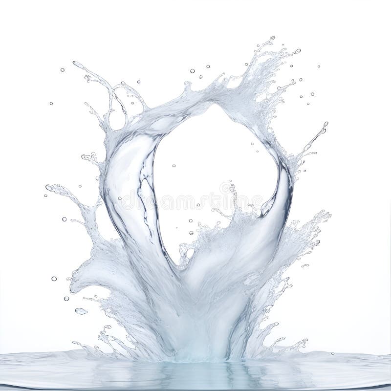 Abstract, Water Liquid Splashes on a White Background. Moving Water ...