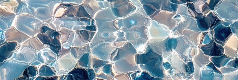 Abstract Water Pattern with Light Reflections and Organic Shapes in ...