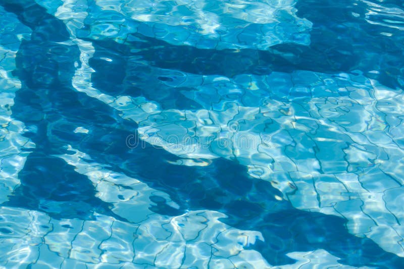 Abstract Water Pattern: Reflections in Blue. Outside Swimming Pool ...