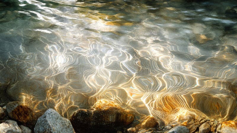 Abstract Water Patterns Over Rocks in a Creek Stock Illustration ...