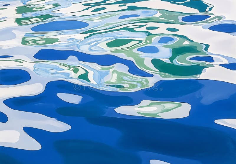 Abstract Water Reflections in Hockney Style Stock Illustration ...