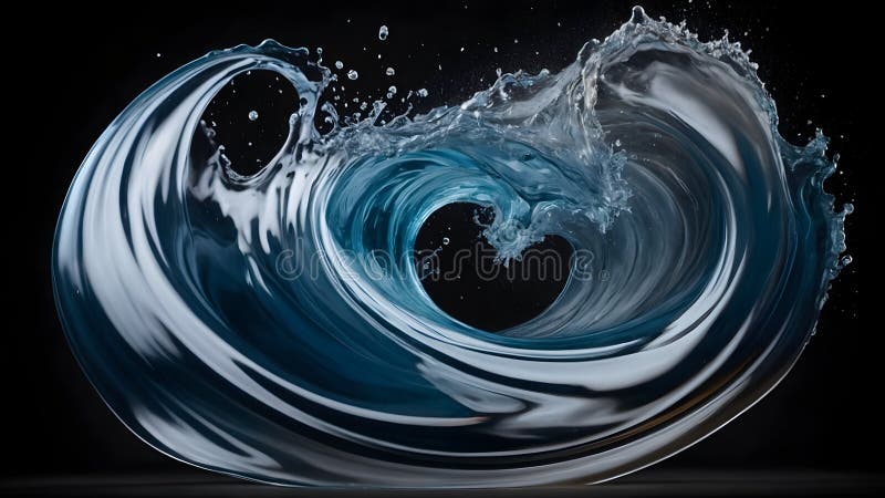 Abstract Water Rotating Liquid Splash Stock Illustration - Illustration ...