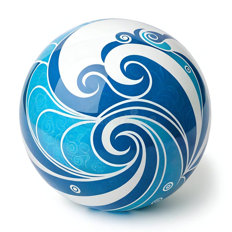 Abstract Water Sphere Logo with Blue and White Colors Featuring a Wave ...