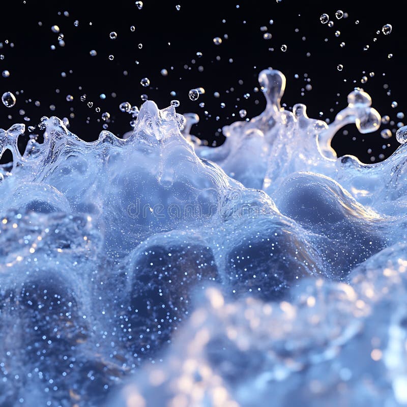 Abstract Water Splash with Air Bubbles , Stock Illustration ...