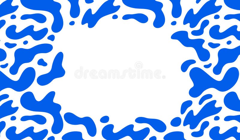 Abstract Water Splash Background. Vector Blue Liquid Water Drop Frame ...