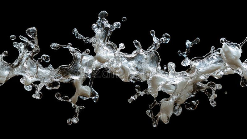 Abstract Water Splash on Black Background Stock Illustration ...