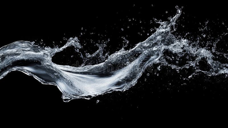 Abstract Water Splash on Black Background Stock Illustration ...