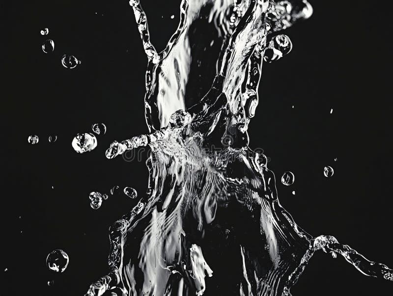 Abstract Water Splash Black Background Dramatic High Quality Image ...