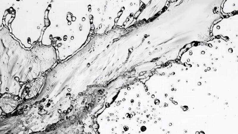 Abstract Water Splash in Black and White Stock Image - Image of black ...