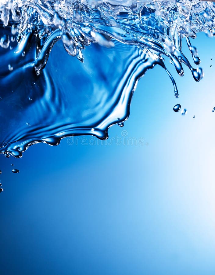 Abstract Water Splash on Blue Background Stock Image - Image of ...