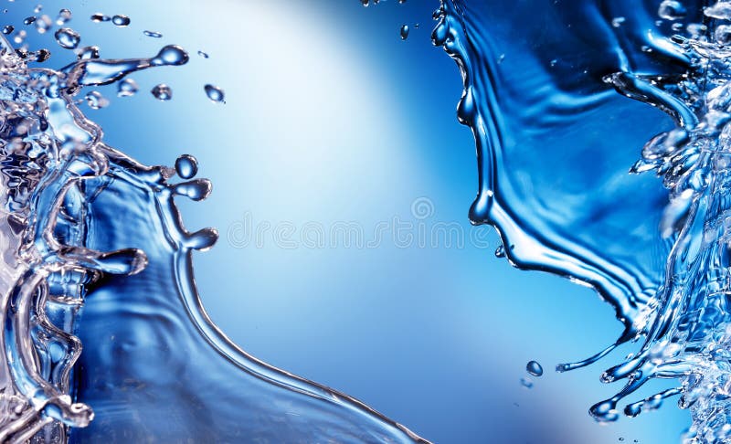 Abstract Water Splash on Blue Background Stock Image - Image of flow ...