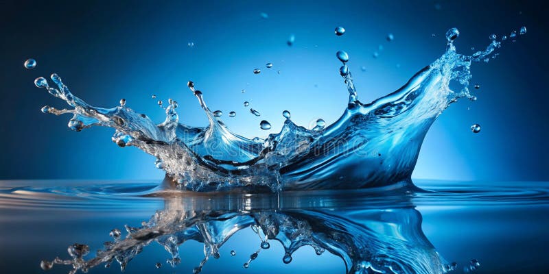 Abstract Water Splash on Blue Background Stock Illustration ...