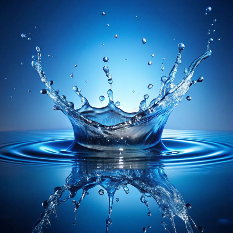 Abstract Water Splash on Blue Background Stock Illustration ...