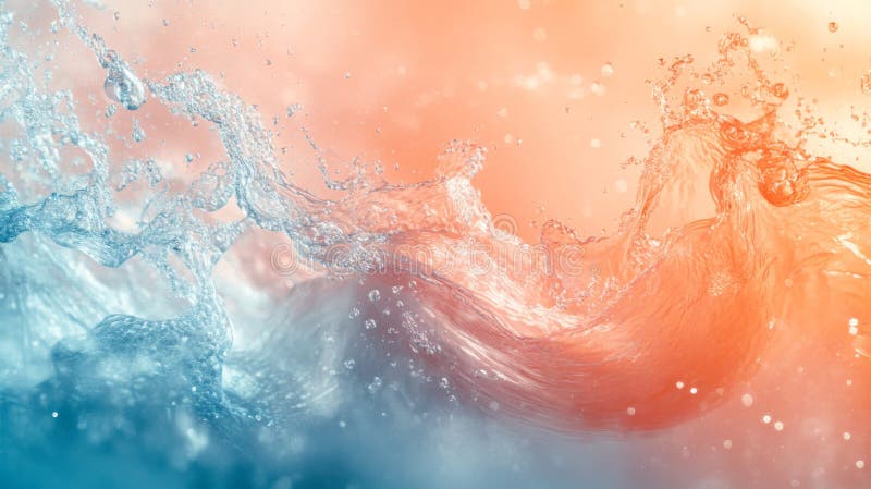 Abstract Water Splash: Blue and Orange Liquid Texture Stock ...
