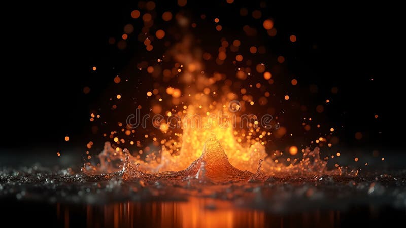 Abstract Water Splash with Bokeh Light Effects Stock Illustration ...