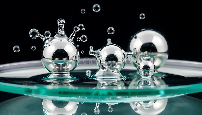 Abstract Water Splash with Bubbles Motion Liquid Form Generative AI ...