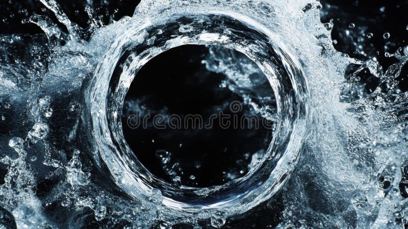 Abstract Water Splash with Dark Blue Circle Stock Illustration ...