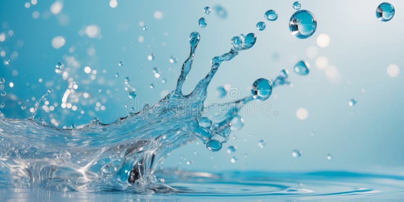 Abstract Water Splash Liquid Crystal Clear Aqua Droplets Stock Photo ...