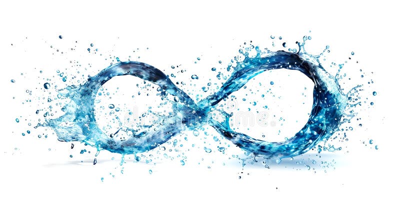Abstract Water Splash Shaped As Infinity Symbol on White Background ...