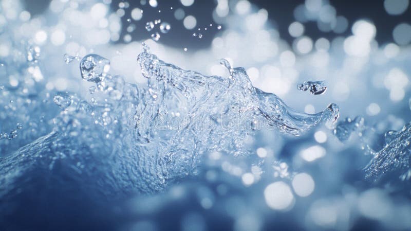 Abstract Water Splashing Creating Dynamic Bubbles Stock Illustration ...