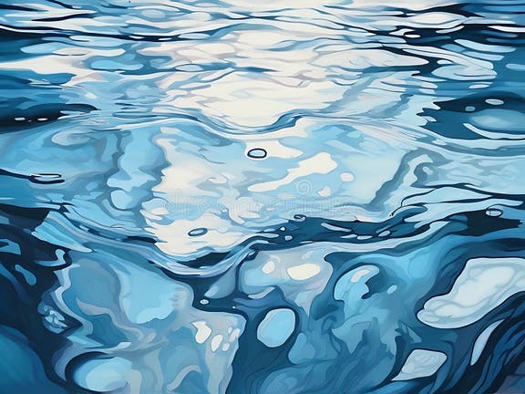 Abstract Water Surface with Light Reflections Stock Illustration ...