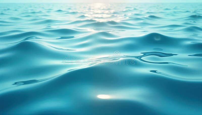 Abstract Water Surface Shows Light Blue Ripples. Pattern of Waves ...
