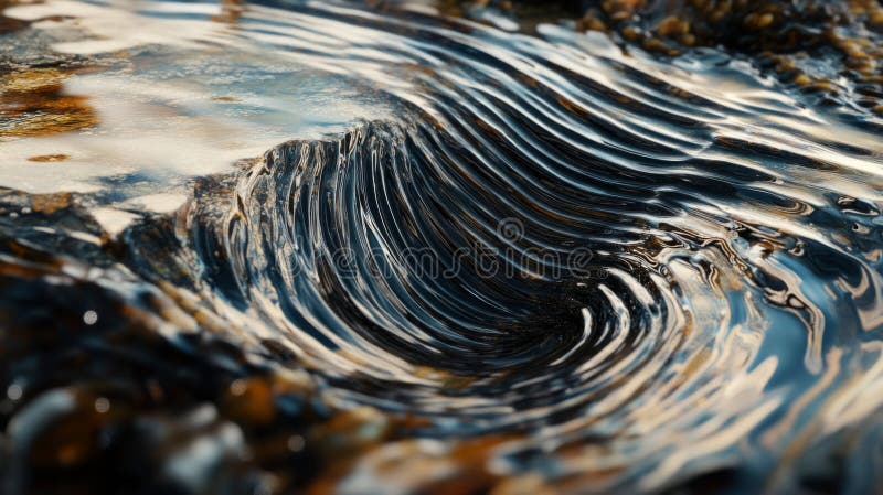 Abstract Water Swirl: Dark Blue and Brown Fluid Texture Stock ...