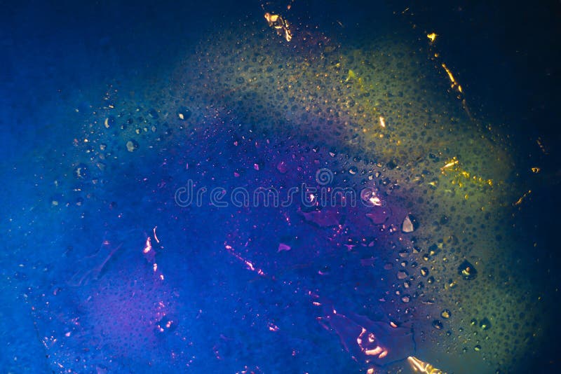 Abstract Water Texture of Water Drops of Different Sizes and Colored ...
