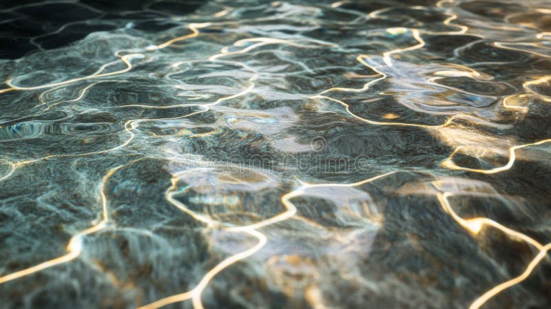 Abstract Water Texture with Golden Light Reflections Stock Illustration ...