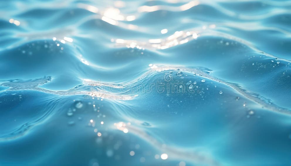 Abstract Water Texture Pattern Shows Smooth Curves, Shapes. Light Blue ...