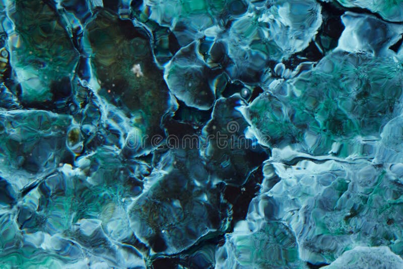 An Abstract Water Texture. Turquoise Transparent Wavy Surface of a Pond ...