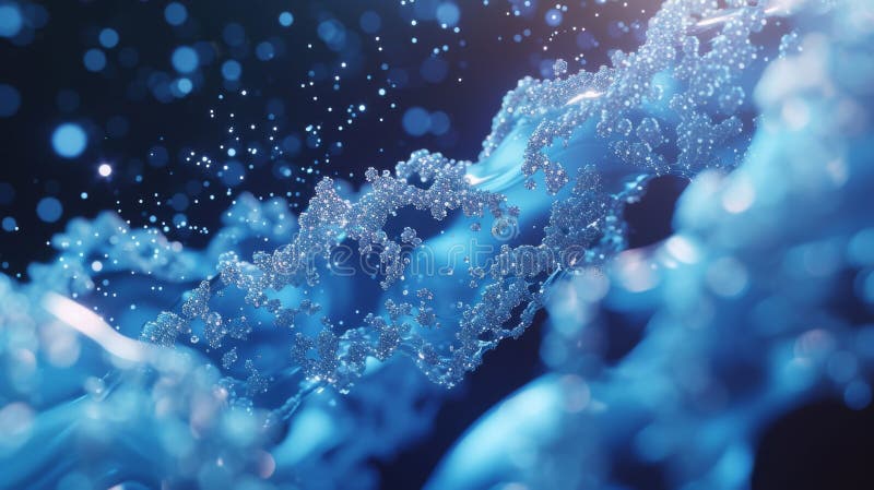 Abstract Water Wave with Floating Bubbles in Macro Perspective Stock ...