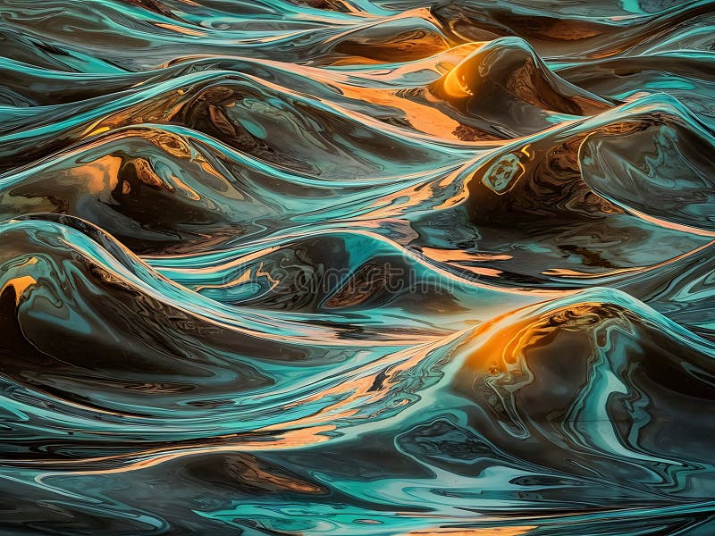 Abstract Water Waves Background with Light Reflection Stock ...