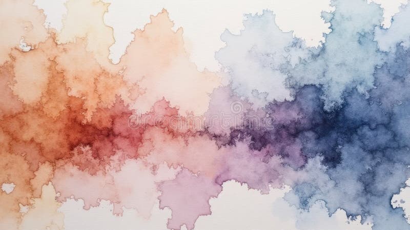 Abstract Watercolor Art with Multicolored Cloud-like Patterns Stock ...