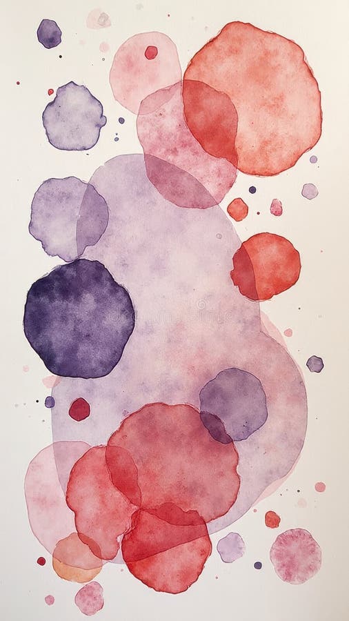 Abstract Watercolor Art Red Purple Circular Patterns Stock Photos ...