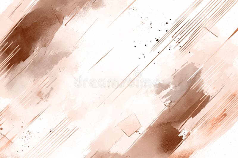 Abstract Watercolor Artwork with Mocha Tones and Dynamic Linear Details ...