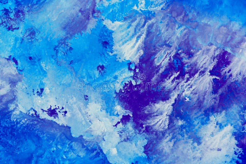 Abstract Watercolor Background with Blue Patterns Stock Illustration ...