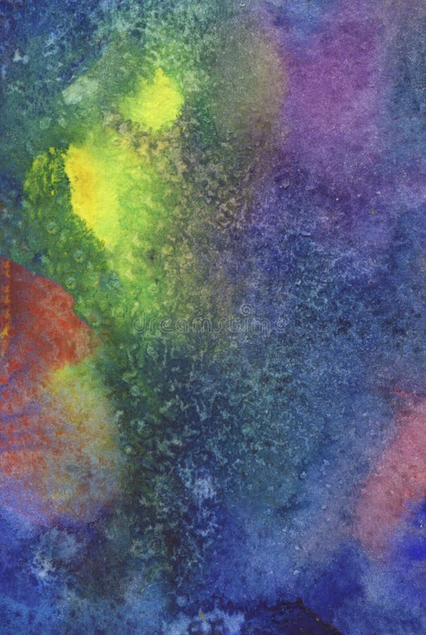 Abstract Watercolor Background, Colorful,cold Colors Hand Painted ...
