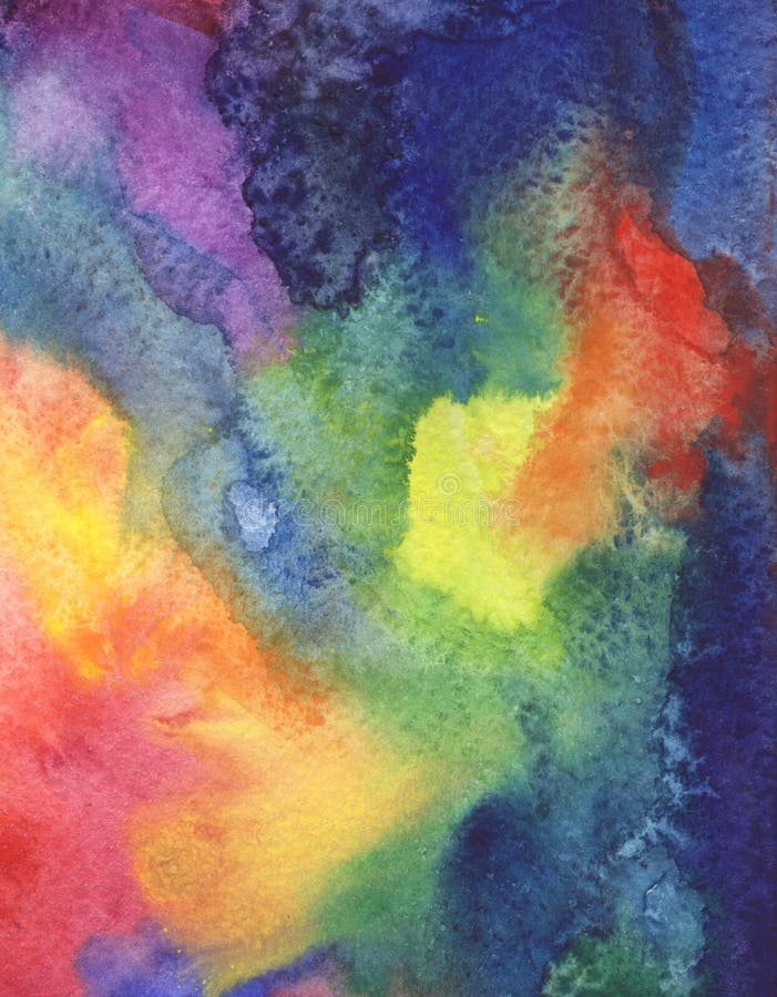 Abstract Watercolor Background, Colorful,cold Colors Hand Painted ...
