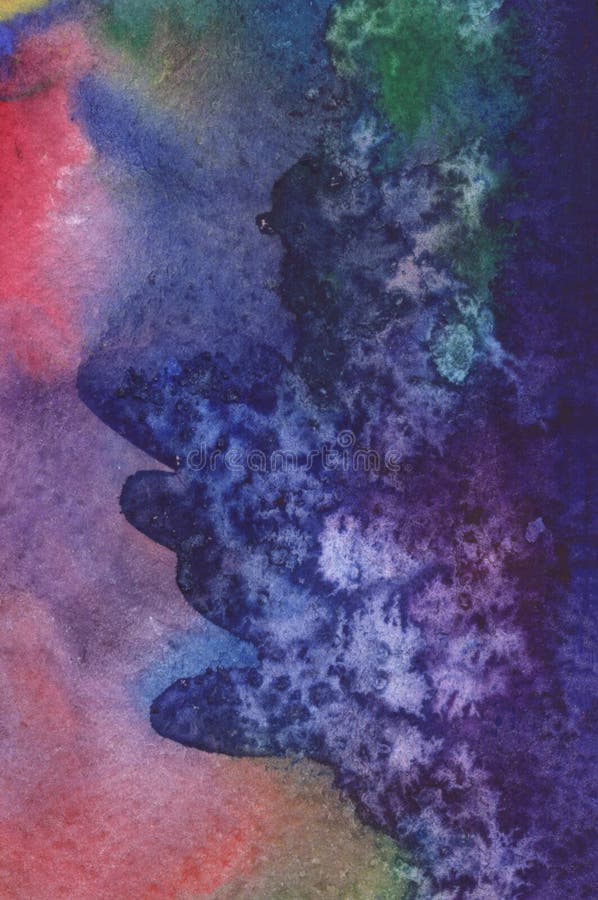Abstract Watercolor Background, Colorful,cold Colors Hand Painted ...