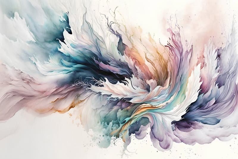 Abstract Watercolor Background. Digital Art Painting. 3d Rendering ...