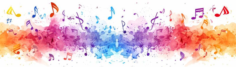 Abstract Watercolor Background with Musical Notes Stock Illustration ...