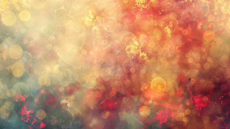 Abstract Watercolor Background with Red and Gold Bokeh Stock ...