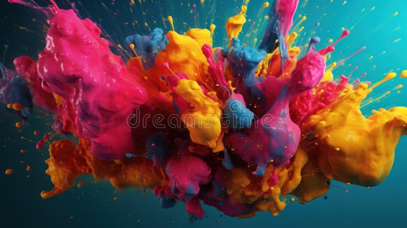 Abstract Watercolor Background with Splashes. Colorful Background ...