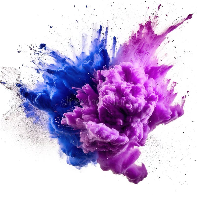 Abstract Watercolor Background. Vibrant Blue and Purple Powder ...